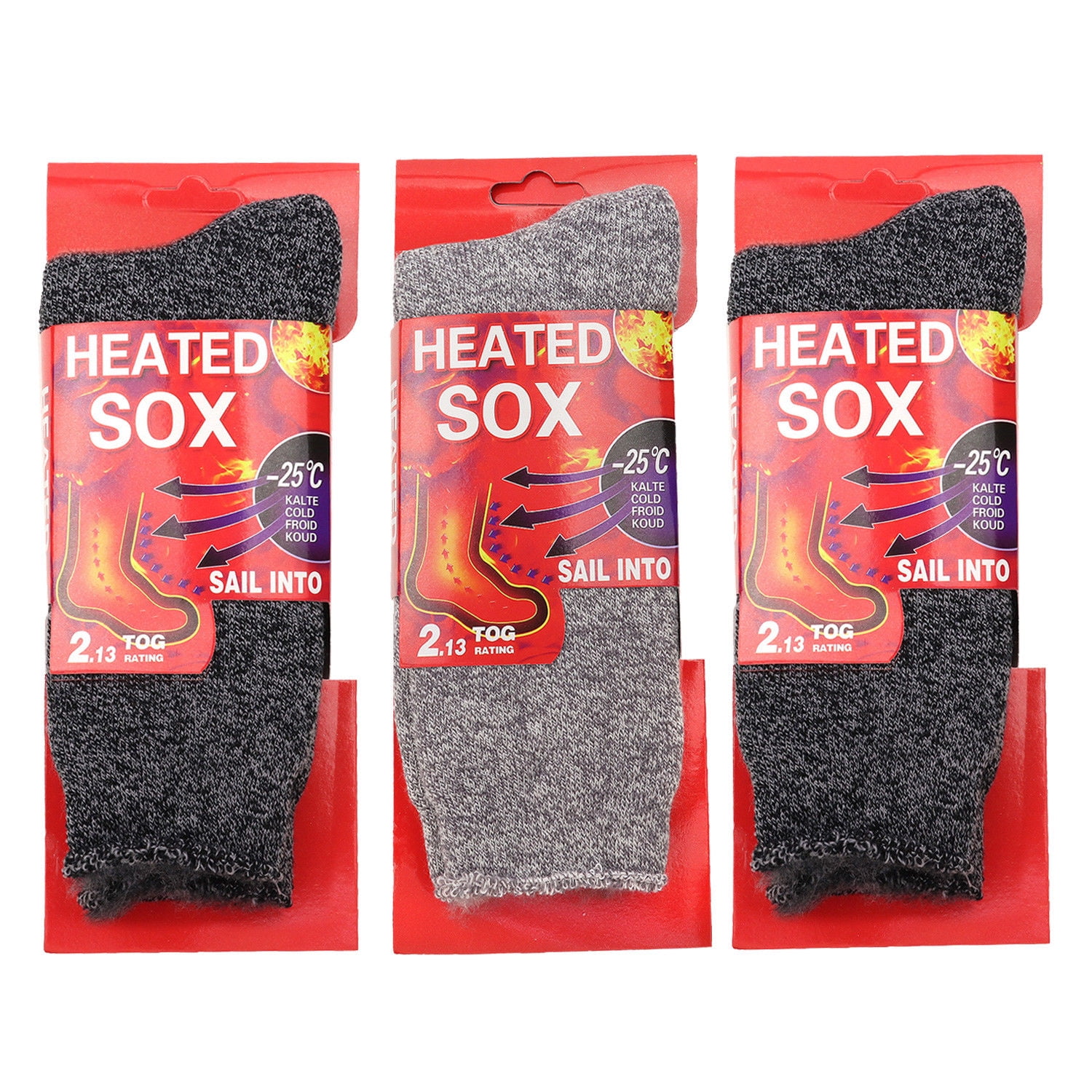 Falari 3-Pack Heated Sox Thermal Socks Excellent for Cold Weather Keep ...