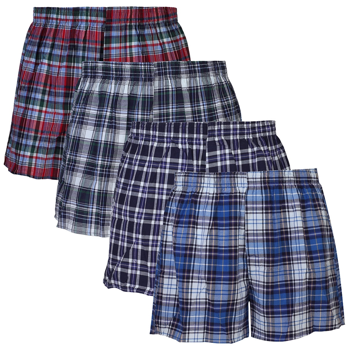 Falari Men's Boxer Underwear, 4-Pack, 100% Cotton, Small Size, Comfort ...