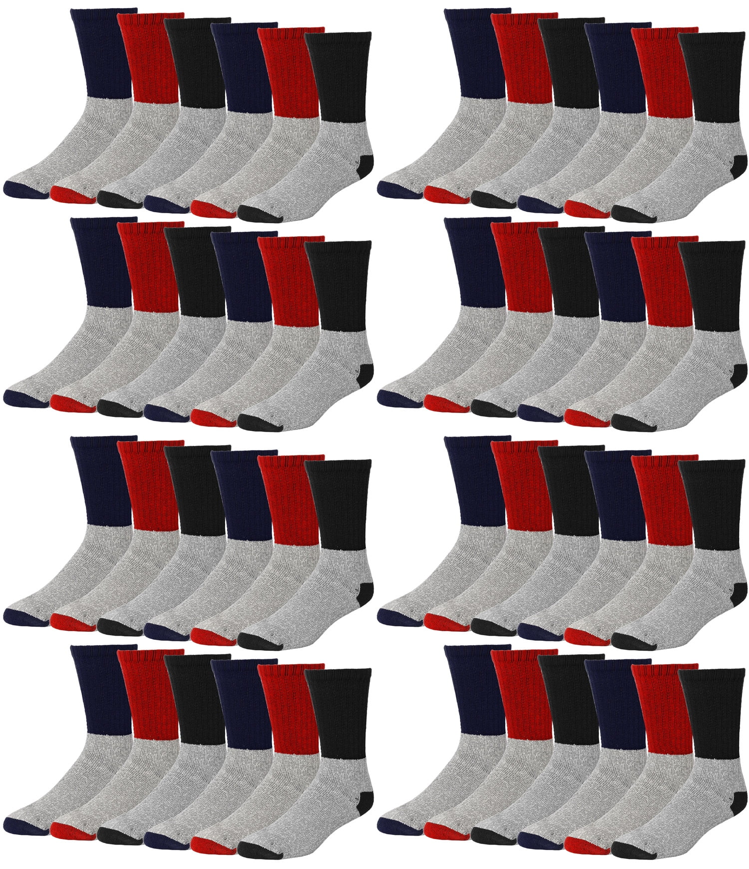 Falari 48 Pack Cotton Men's Thermal Socks Active Work and Outdoors ...