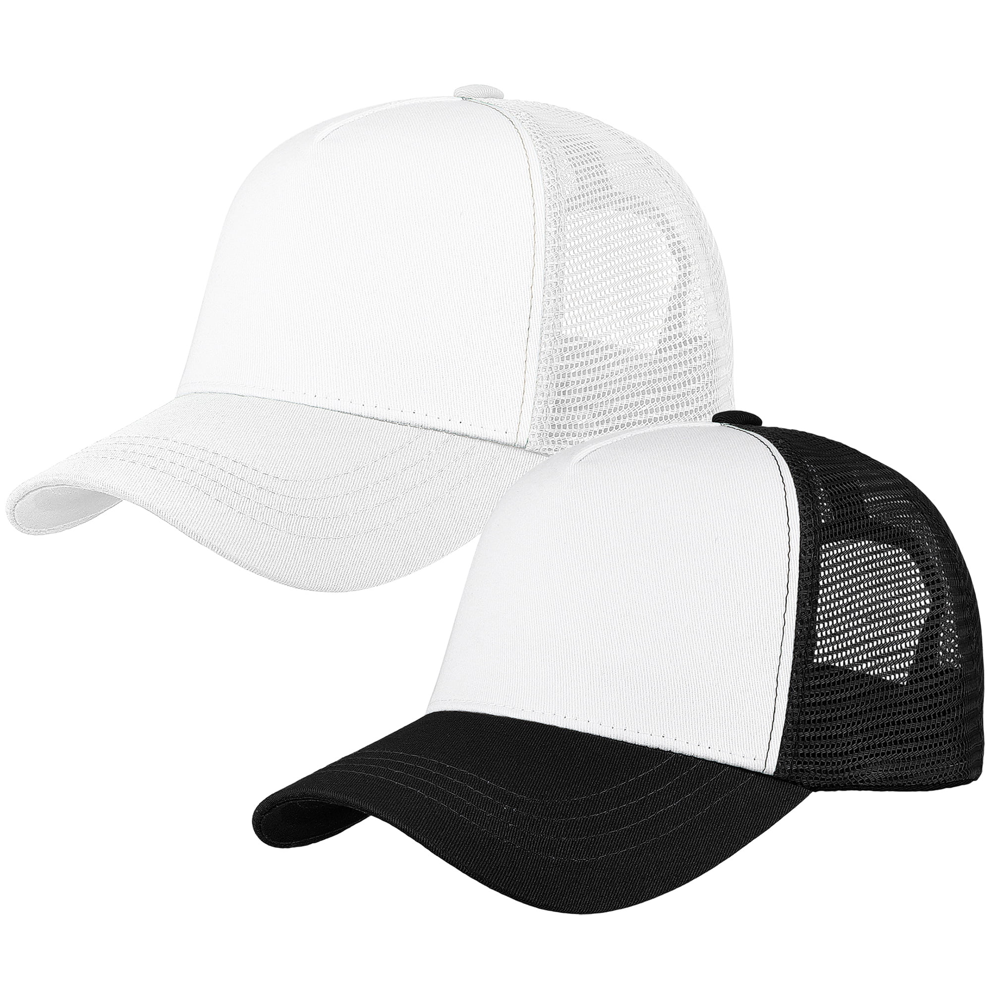 Falari 5-Panel Mesh Baseball Cap, Trucker Hat, Structured Plain Design ...