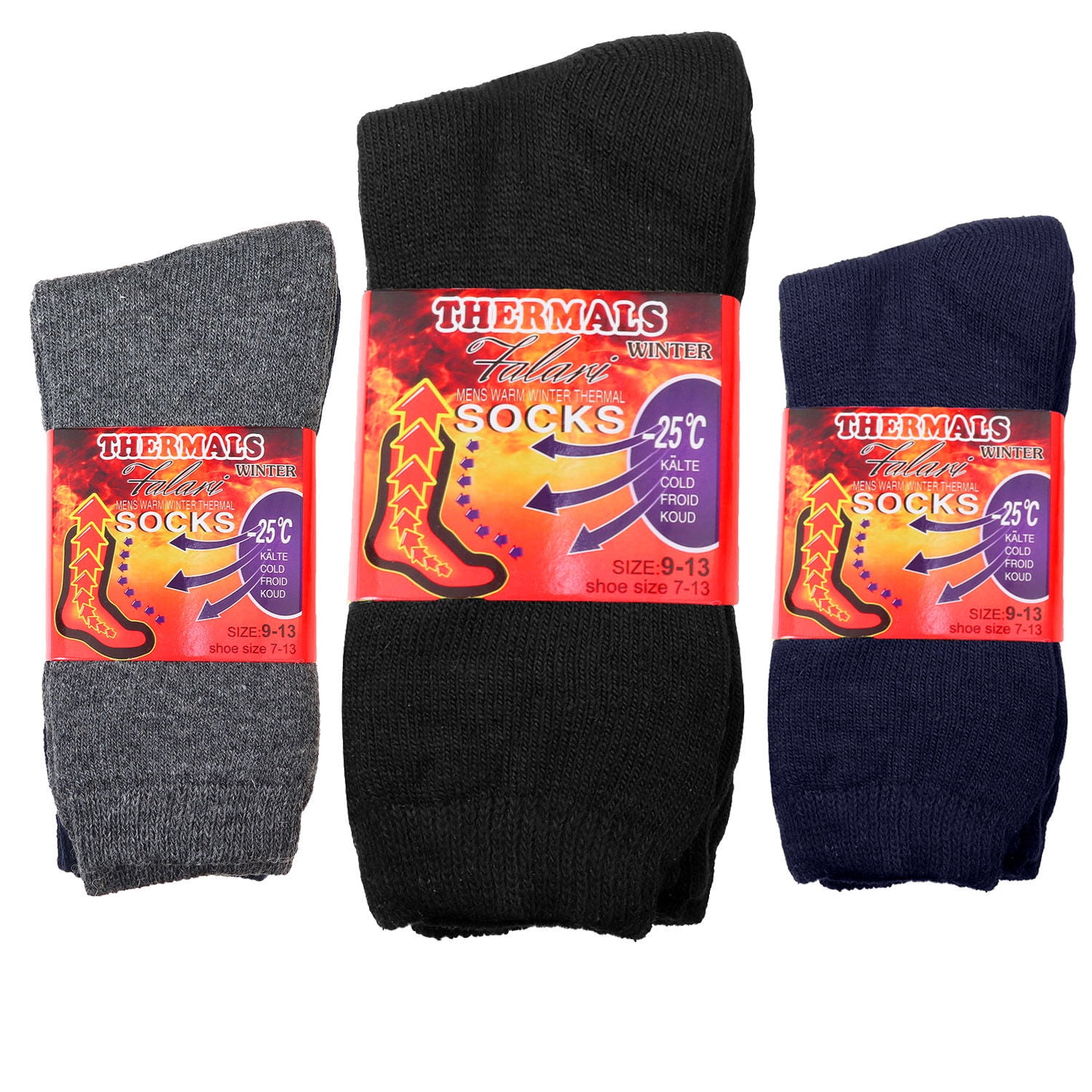 Falari 6-Pack Men's Ultra Warm Winter Thermal Socks, Best for Cold ...