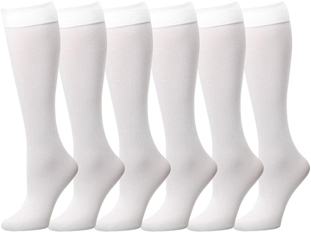 Falari Women's Trouser Socks, 6 Pairs, Comfort Band, Stretchy Spandex ...