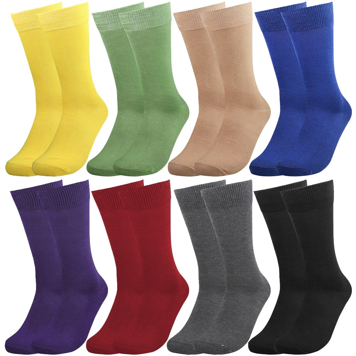 Falari 8 Pairs Men Fancy Colorful Funny Novelty Casual Dress Crew Socks ...