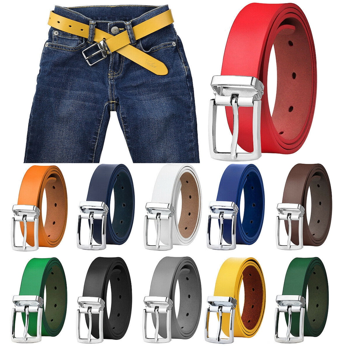 Falari Kids Leather Belts for Boys All Occasion 1" Trim to Fit - One ...