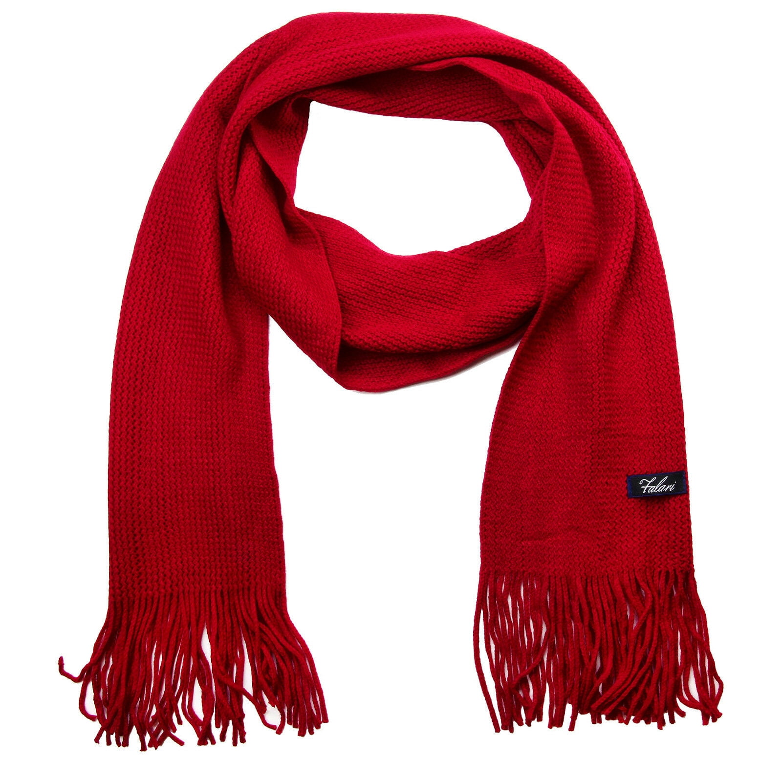 Falari Men Knitted Winter Scarf Red - Walmart.com