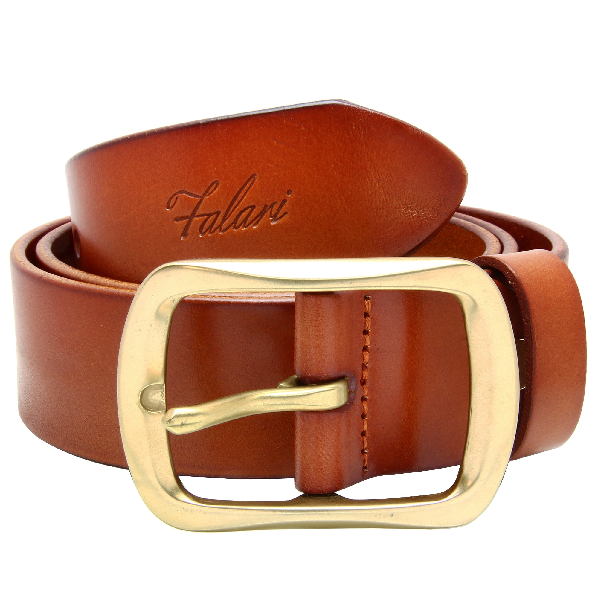 Falari Men's 100% Genuine Leather Belt Stainless 38mm Strap 9002 ...