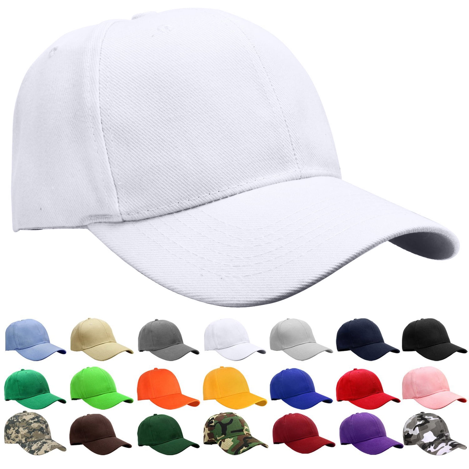 Falari Plain Blank Baseball Cap Adjustable Size for Outdoor Activities ...