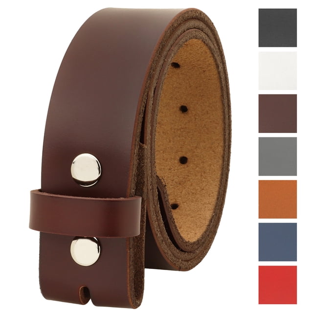 Falari Replacement Genuine Leather Belt Strap Without Buckle Snap on ...