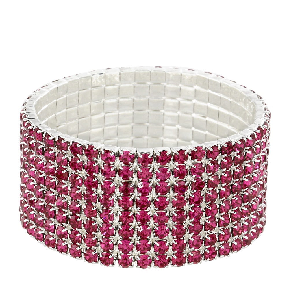 Falari Rhinestone Crystal Stretch Bracelet Sparkle Wedding - Walmart.com