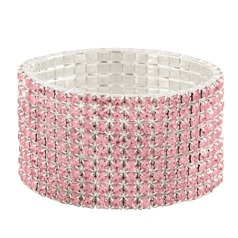 Falari Rhinestone Crystal Stretch Bracelet Sparkle Wedding - Walmart.com