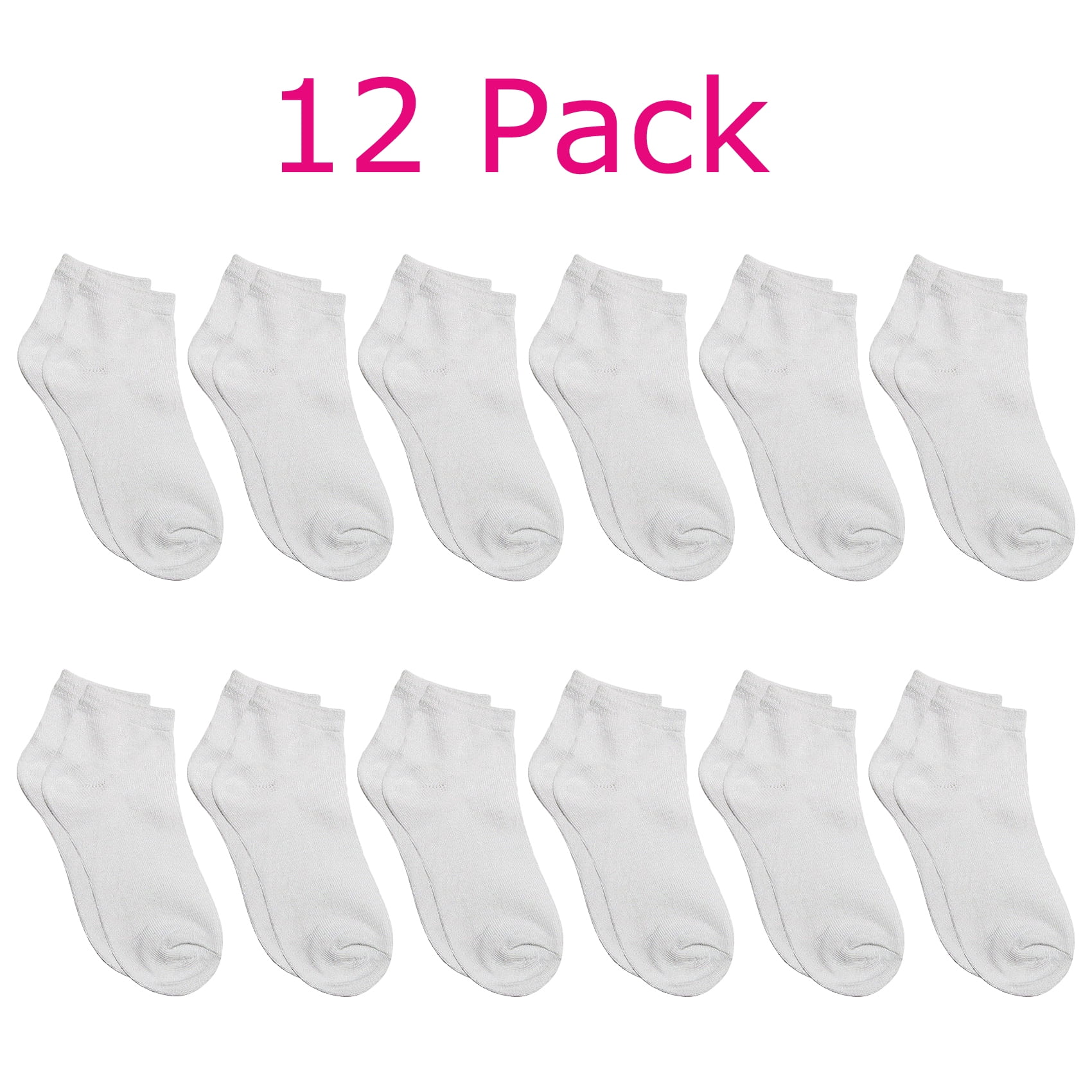 Falari Toddler Girls Kids Cotton Socks 12/24 Pairs White 4-6 Years (12 ...