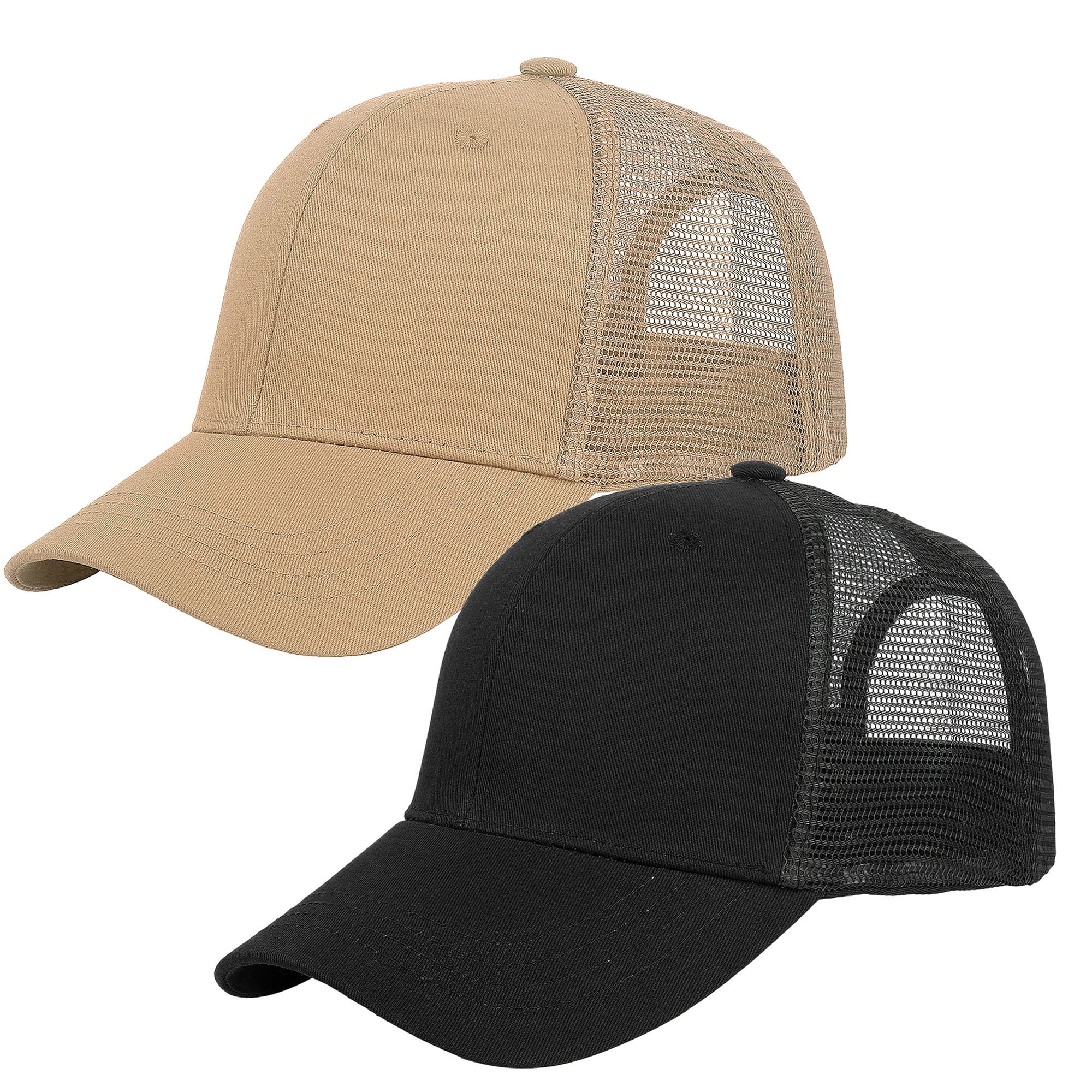 Falari Trucker Hat 2-Piece Set, 6 Panel, Cotton Mesh, Adjustable Size ...