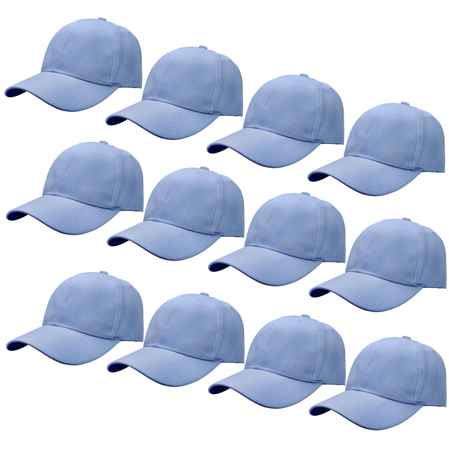 Falari Wholesale 12-Pack Unisex Baseball Cap, Adjustable Size, Plain ...