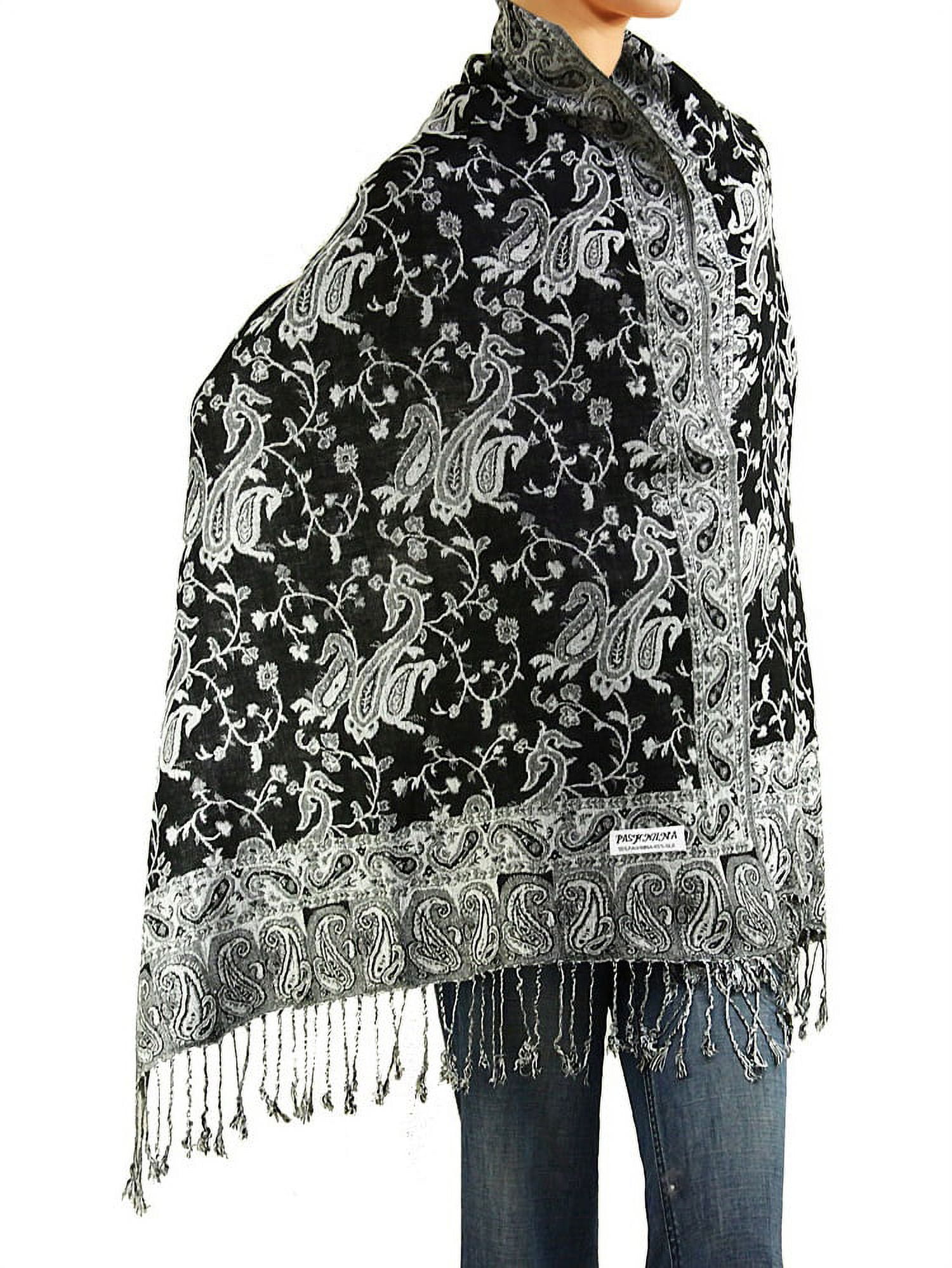 Falari Women's Reversible Paisley Woven Pashmina Shawl Wrap Scarf with ...