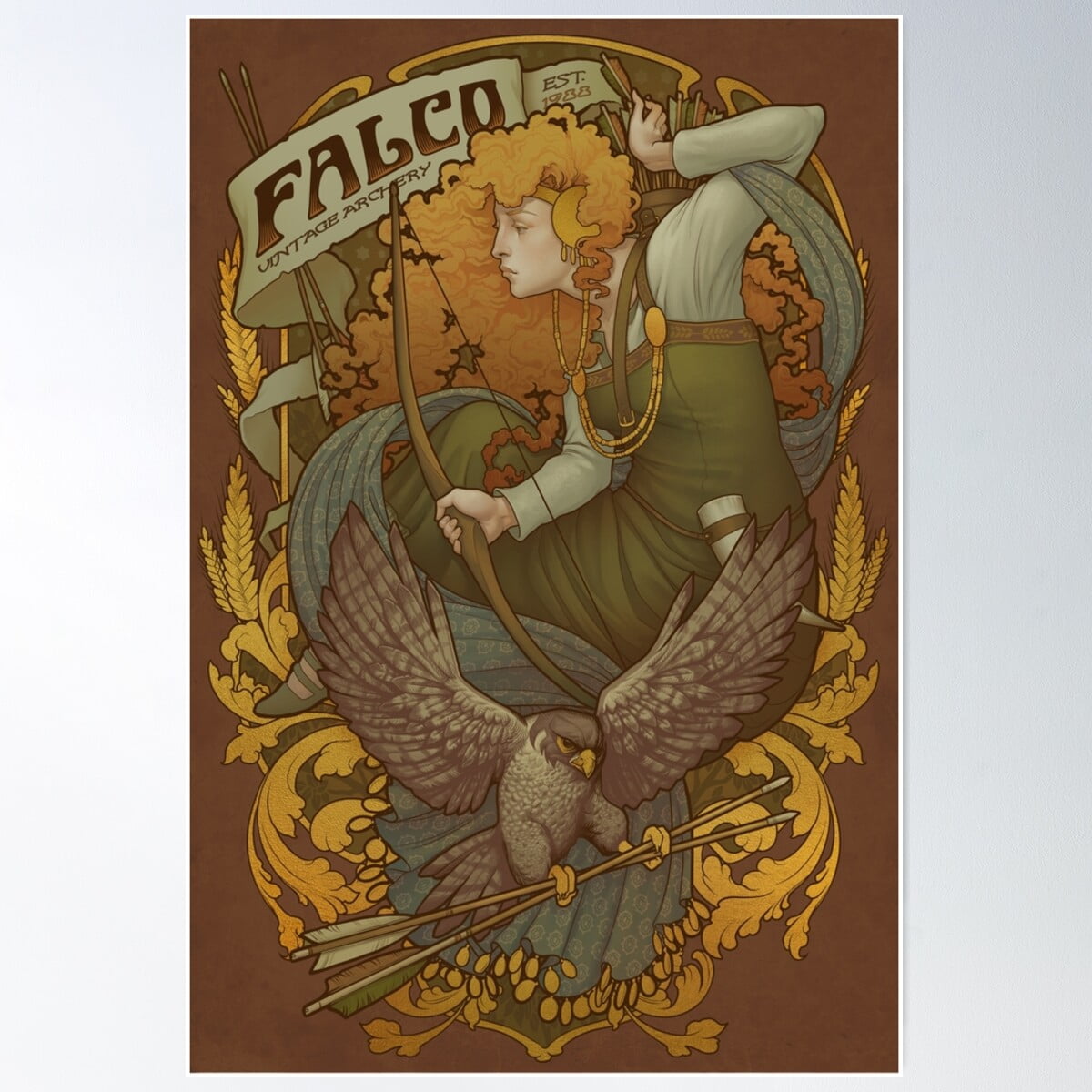 Falco Archery Allegory Poster Wall Art, Modern Wall Decor For Living ...