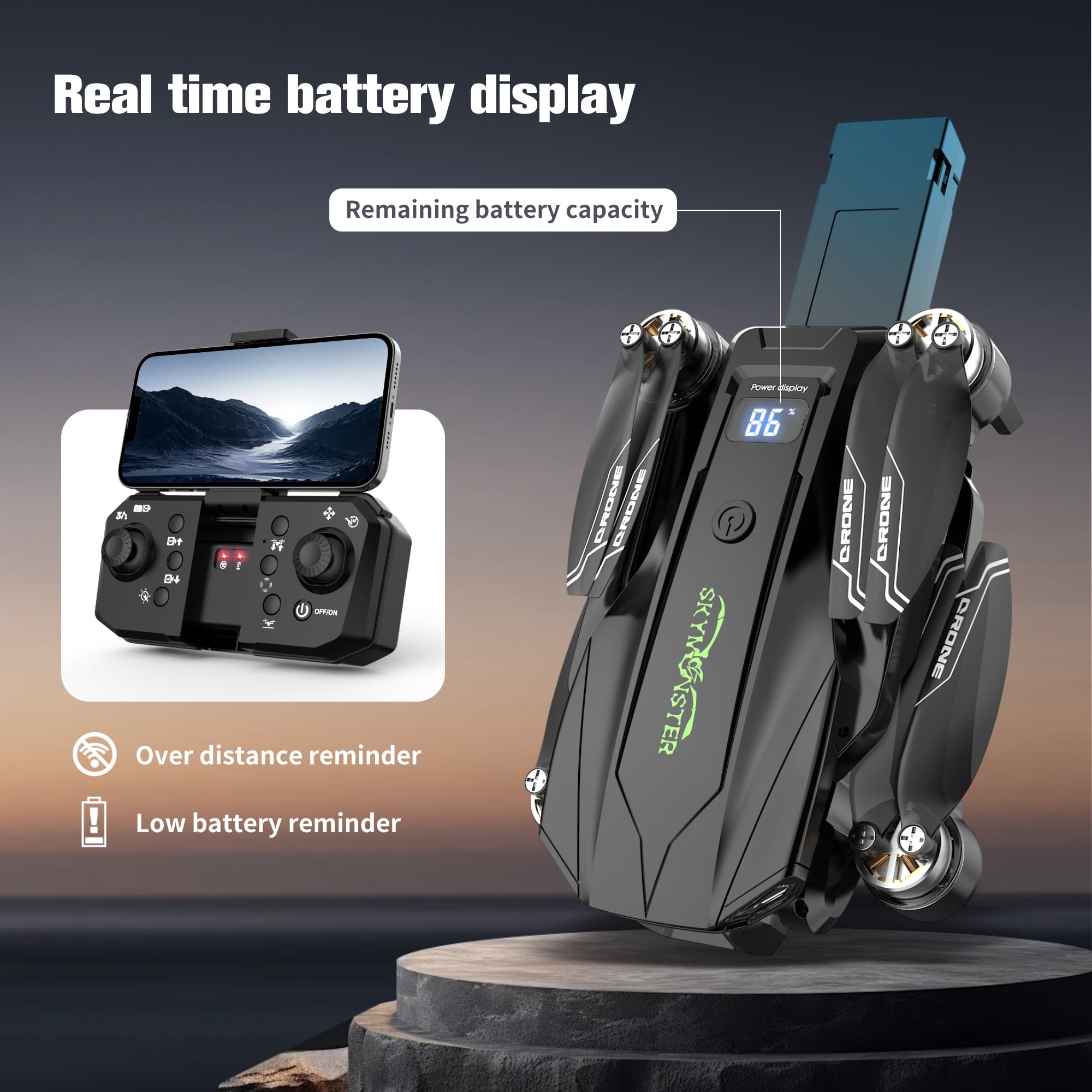 Falcon 1 RC Drone ,1080P High-Definition Camera, Brushless Motor ...