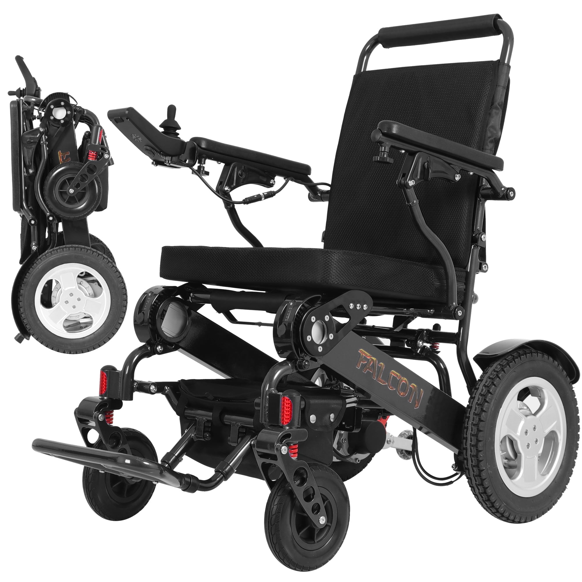 Falcon Portable Wheelchair With Reclining Backrest (Black) - Walmart.com