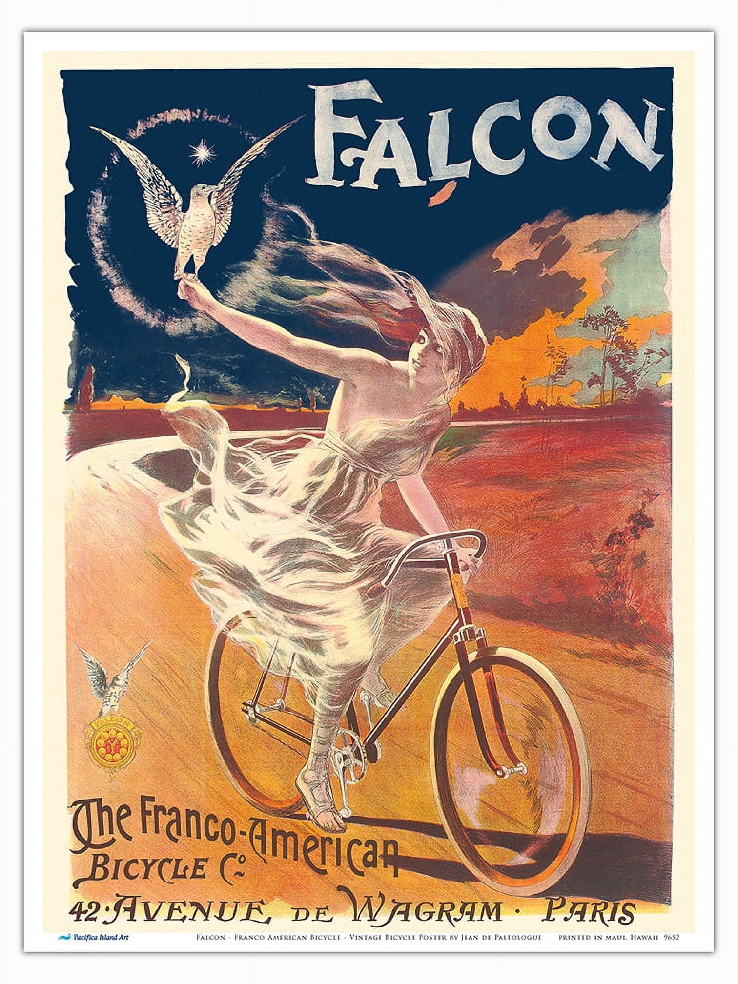 Falcon - The Franco-American Bicycle - Vintage Bicycle Poster by Jean ...