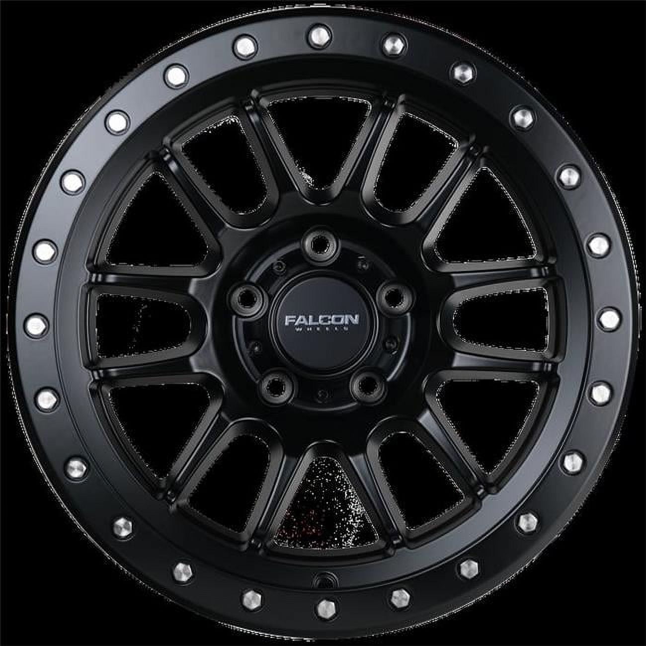 Falcon Wheels T7-7973-12-MBK 17 x 9 in. T7 Series Cast Aluminum Wheel ...