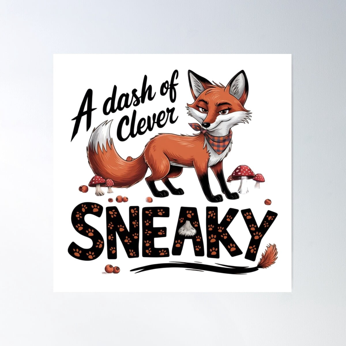 Falcon88 Clever Fox A Dash Of Clever Poster Wall Art, Modern Wall Decor ...