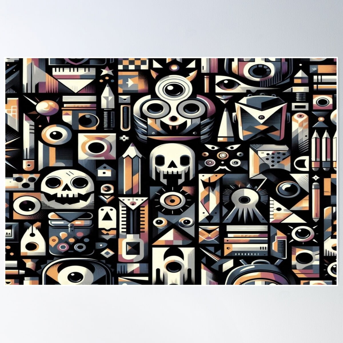 Falcon88 Gothic Harvest Classroom Pattern Poster Wall Art, Modern Wall ...