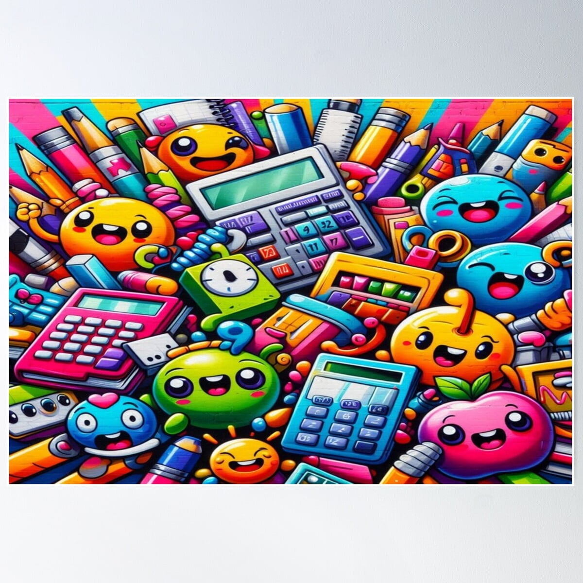 Falcon88 Vibrant Classroom Graffiti Poster Wall Art, Modern Wall Decor ...