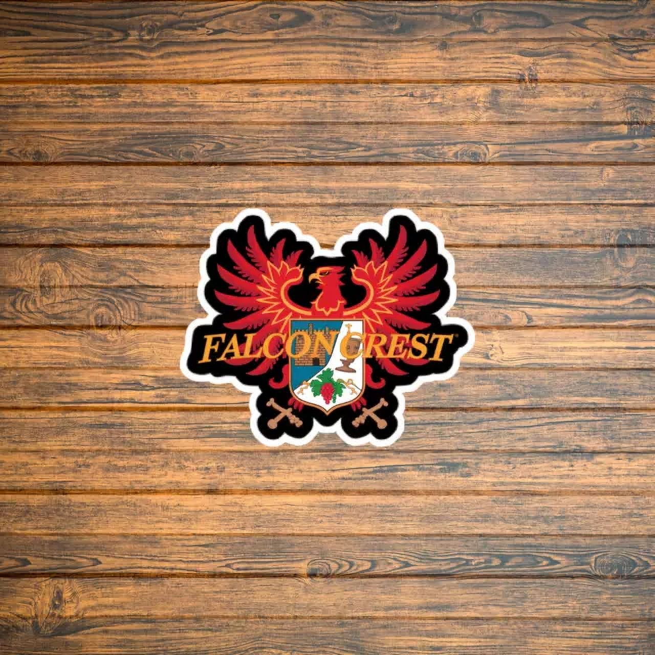 Falconcrest Coat Of Arms Sticker - Medieval Heraldic Crest With Castle ...