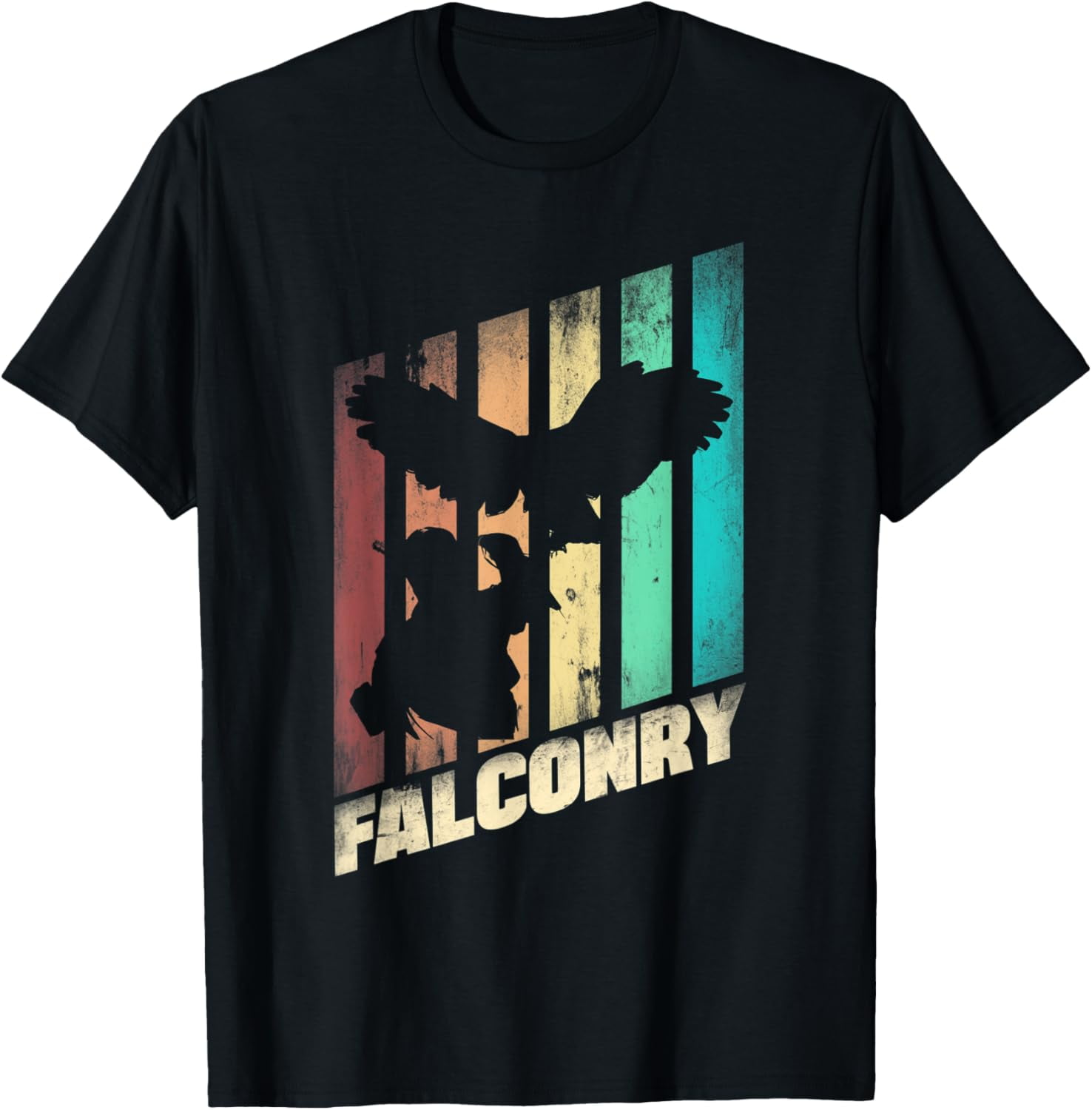 Falconry Falconer Ornithology Silhouette T-ShirtMen and women, White ...
