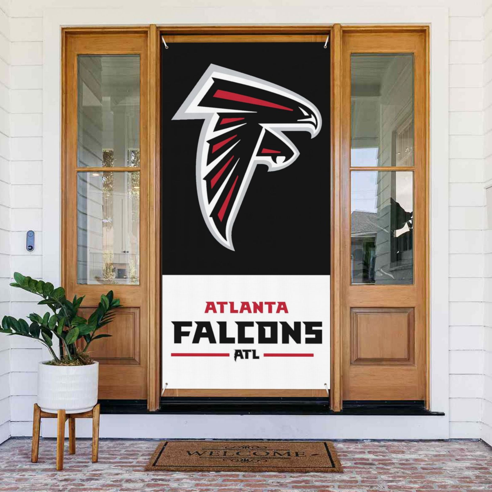 Falcons Football Team Door Decor Banner, Custom Team Fan Porch Sign ...