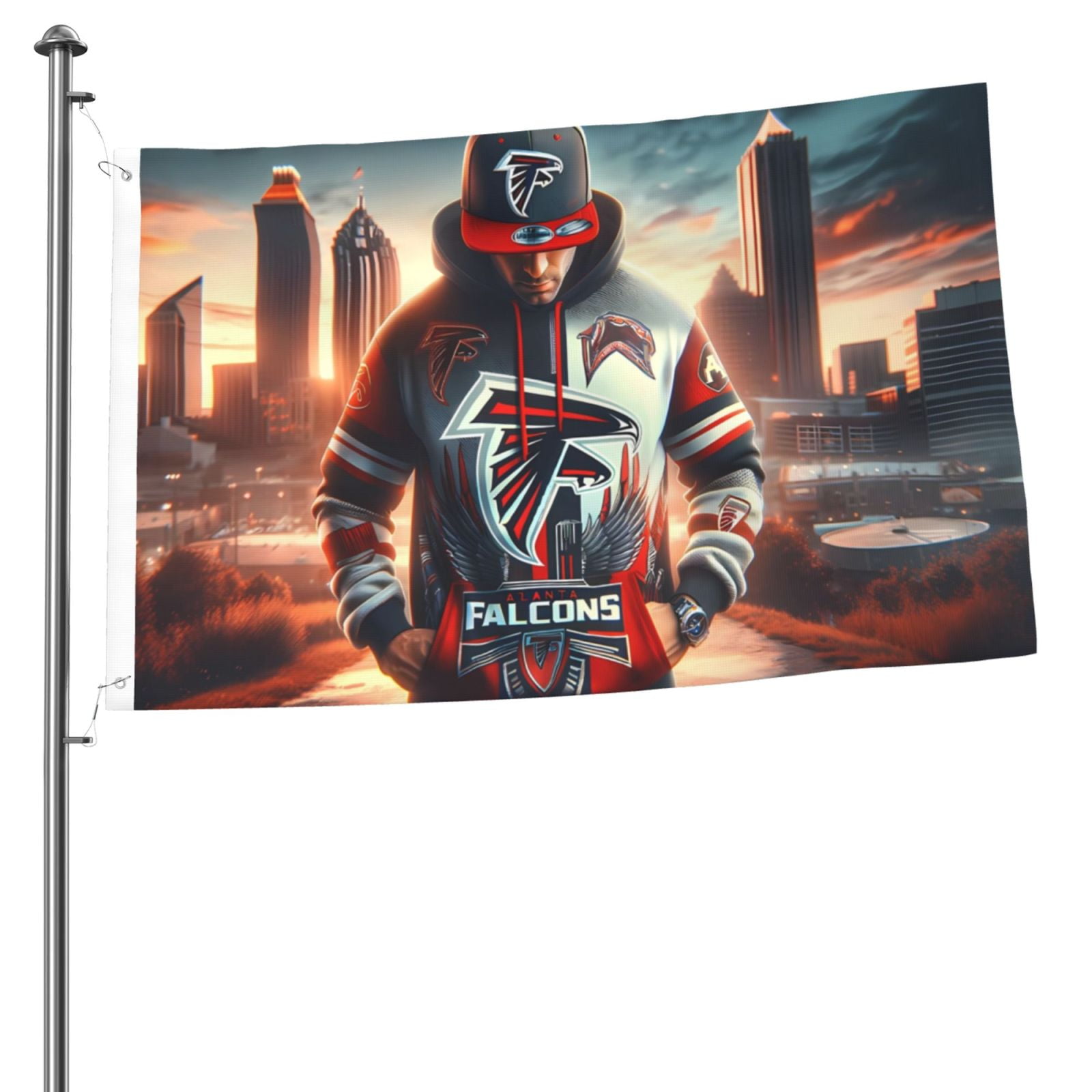 Falcons Football Team Double-Sided Flag 2x3ft, Garden Hanging Flag ...