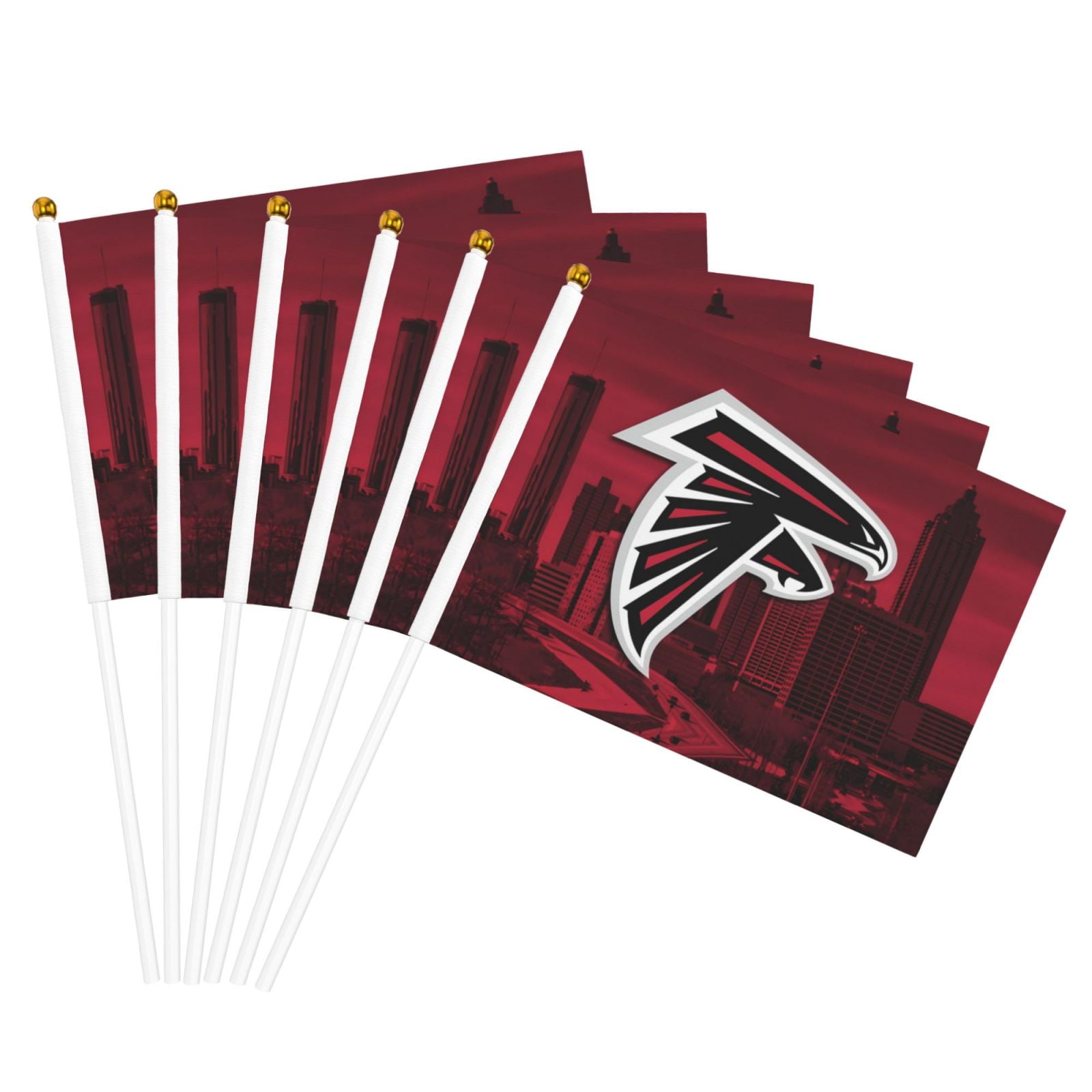 Falcons Football Team Double Sided Hand Waving Flags 5.5x8.2 Inch ...