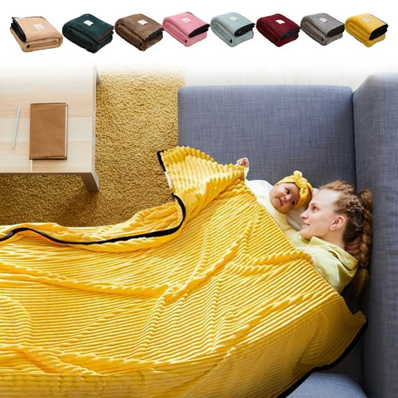 Falei Velvet Blanket Velvet Contrasting Color Wrapped Blanket Thickened ...