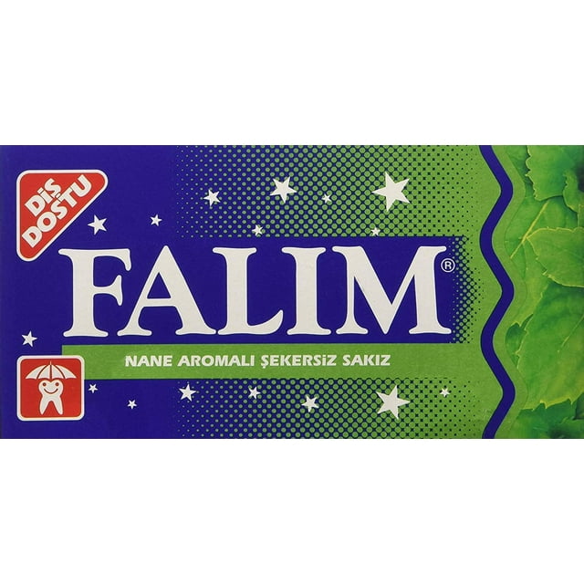 Falim Sugarless Plain Gum, Individually Wrapped, Mint Flavored, Sugar ...