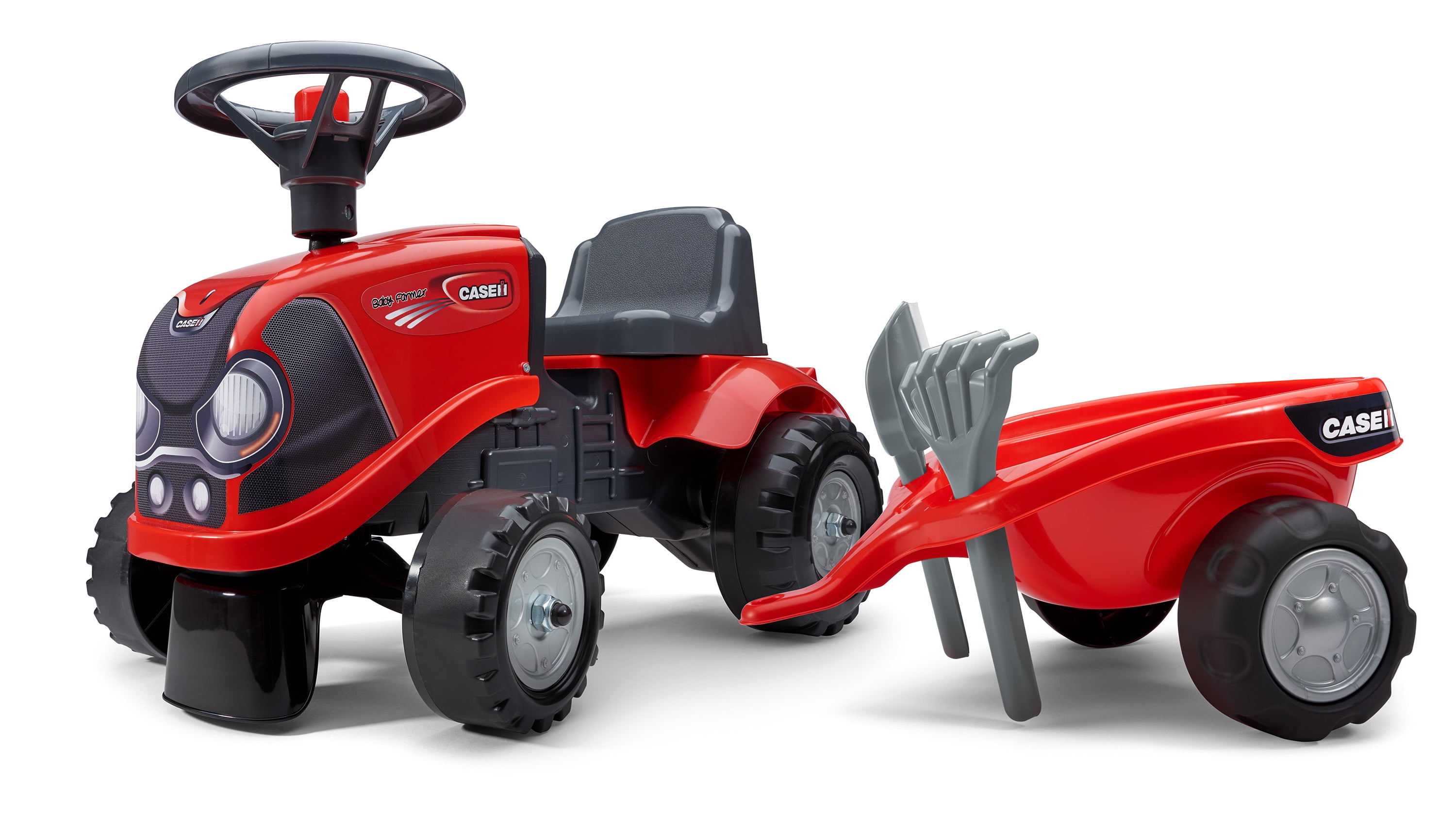 Falk Case IH Ride-On and Push-Along tractor with trailer and tools + 1 ...