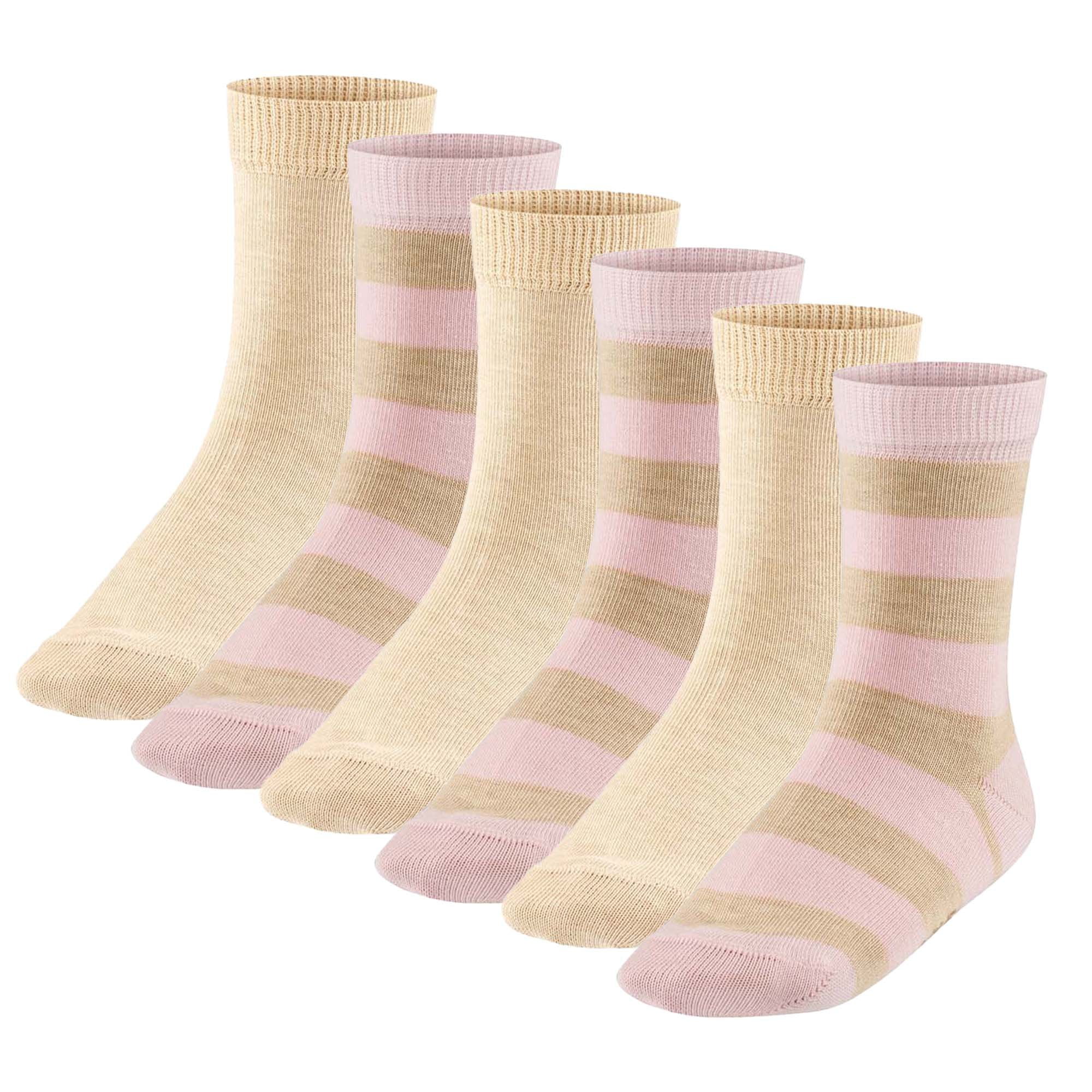 Falke Children's Socks, 6-Pack - Happy Stripe, Short Socks, Striped Light Pink/Beige 35-38 ...