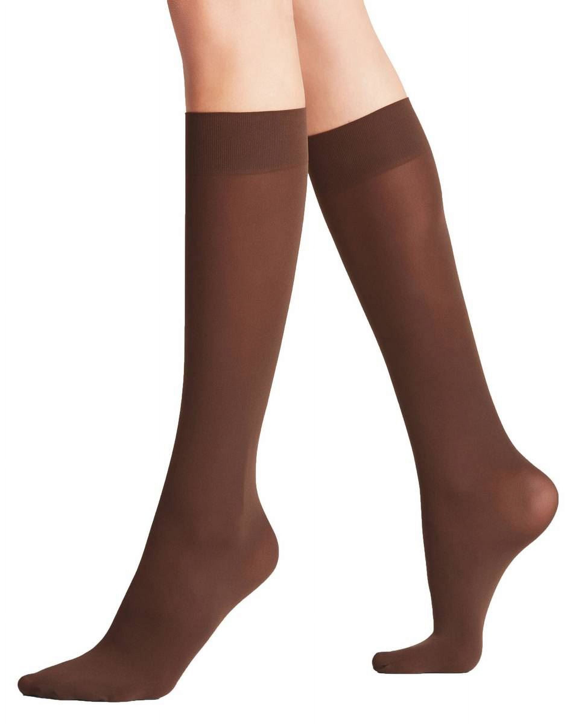 Falke Pure Matt 50 Denier Knee-High Tights - Brenda Brown - Walmart.com