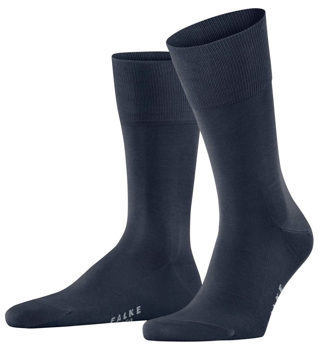 Falke Men's Socks - Tiago, Socks, Cotton, Logo, Long, Solid Color Blue ...