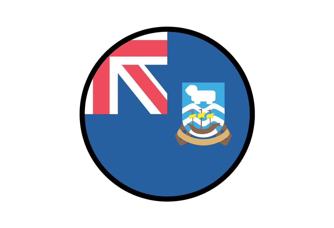 Falkland Islands Flag Circle Sticker Decal 4 inches - 4 inch - Walmart.com