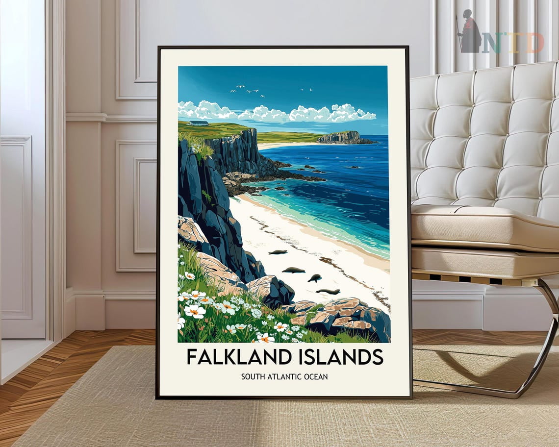 Falkland Islands Map, Falkland Islands Print, Falkland Islandsfalkland ...