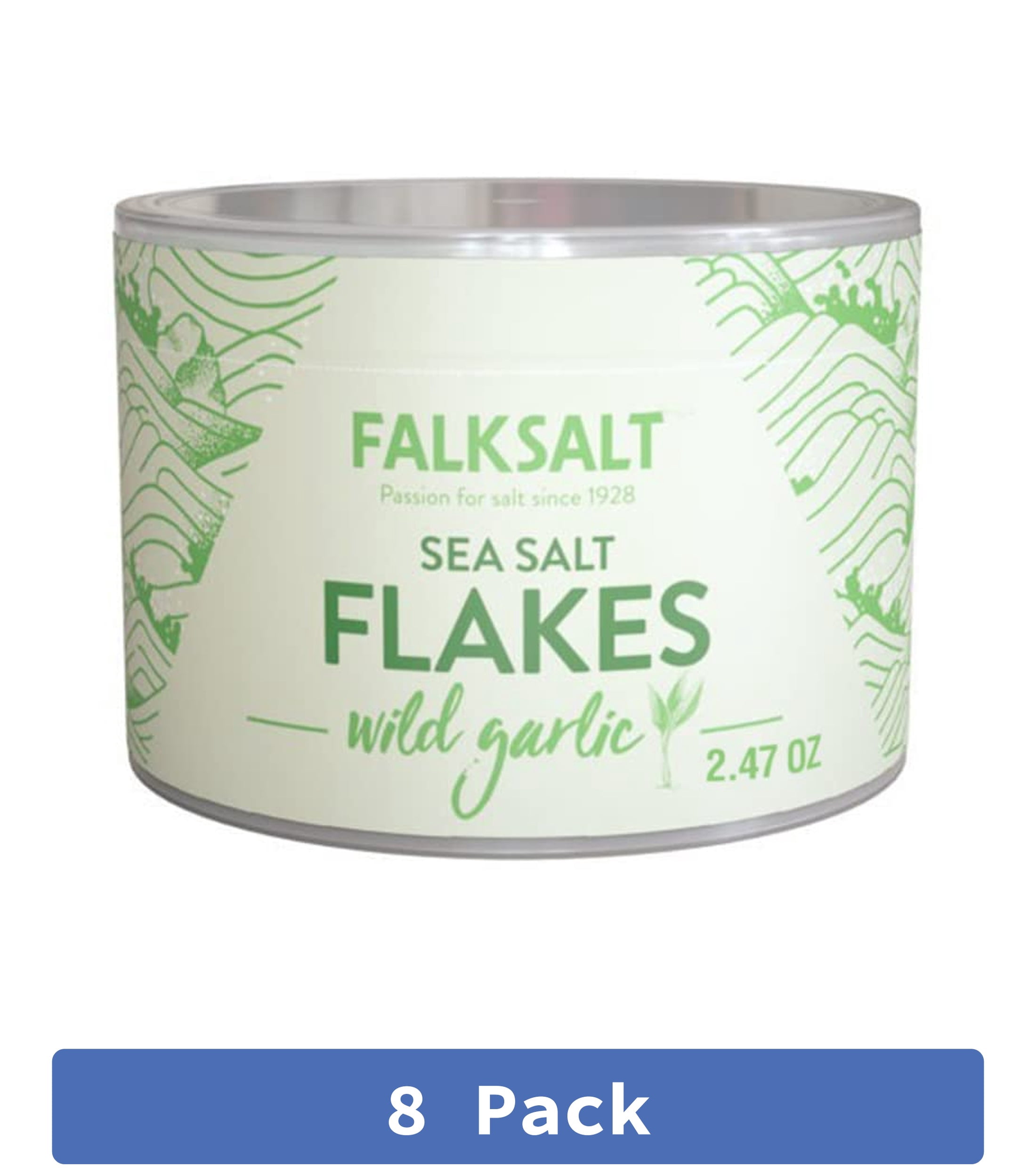 Falksalt Salt Flakes Wild Garlic 2.47 oz (Pack of 8) - Walmart.com