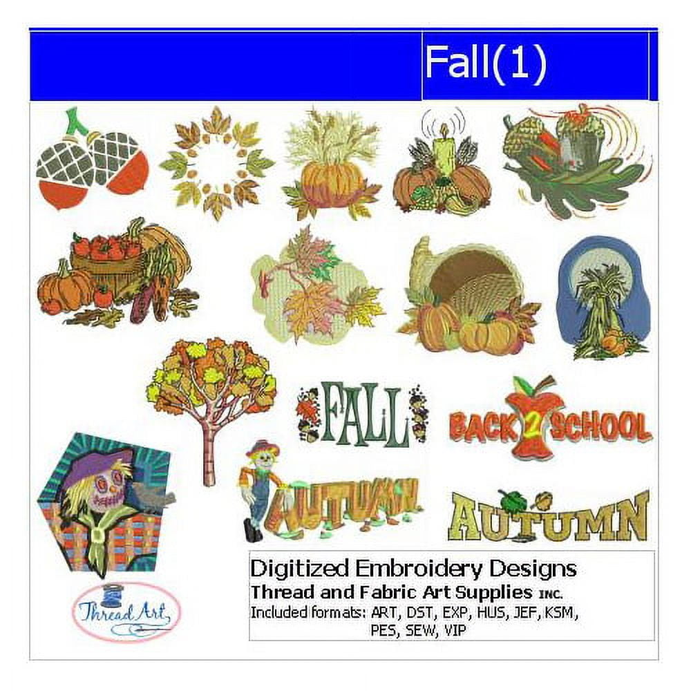 Fall(1) Embroidery Designs - All Popular Formats Included - Loaded on ...