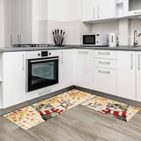 Fall 2 Pieces Non-Slip Kitchen Mat Set Thanksgiving Autumn Cat Leaves ...
