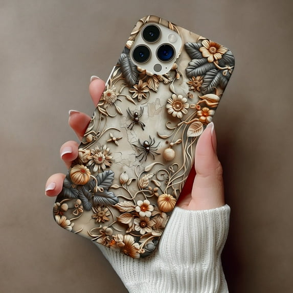 Fall 3D Autumn Spider and Floral Halloween Phone Case 11 12 13 14 15 16 ...