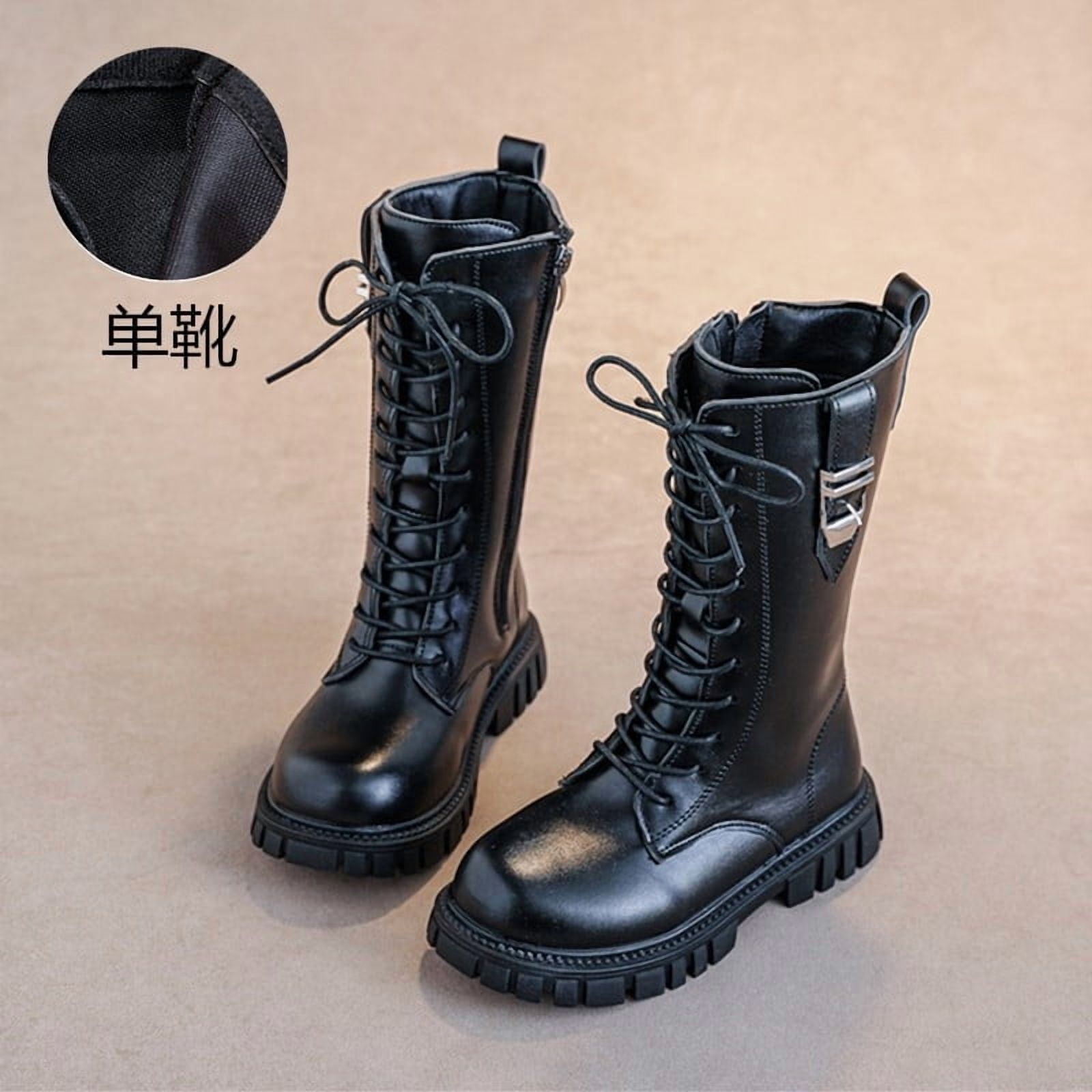 Fall And Winter Fashion Bow Knot Long Barrel Leather Little Girl ...