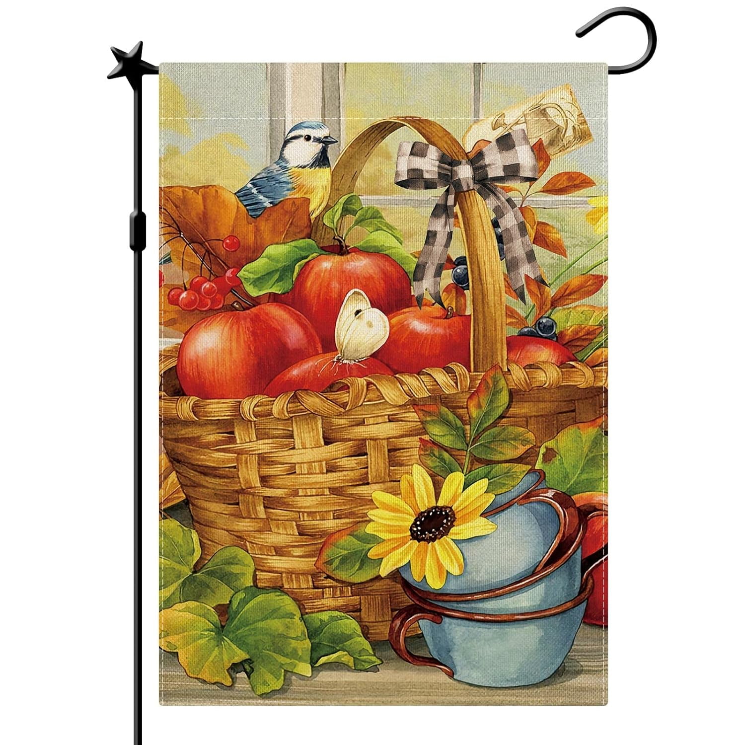 Fall Apple Basket Garden Flag Fall Garden Flag Autumn Garden Flag Fall ...