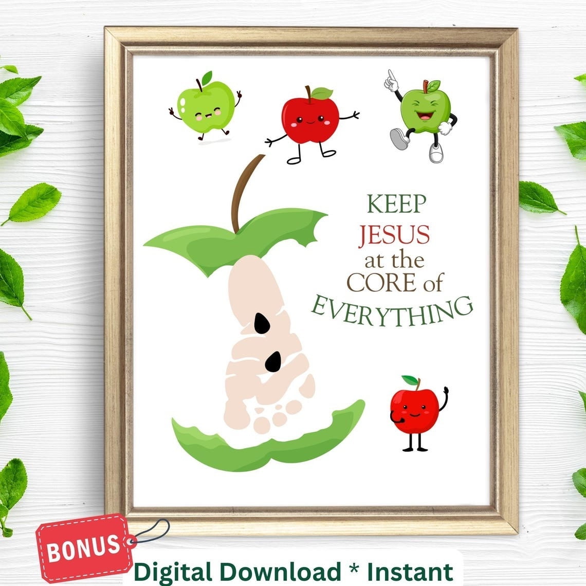 Fall Apple Christian Bible Handprint Art Craft, Christian Footprint Art ...