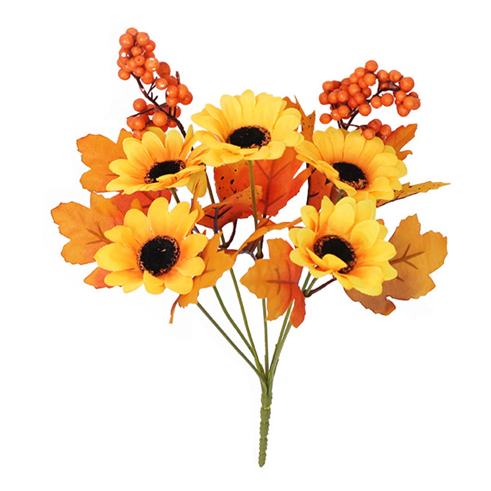 Fall Artificial Flower Bouquet - Realistic Fake Silk Sunflower for ...