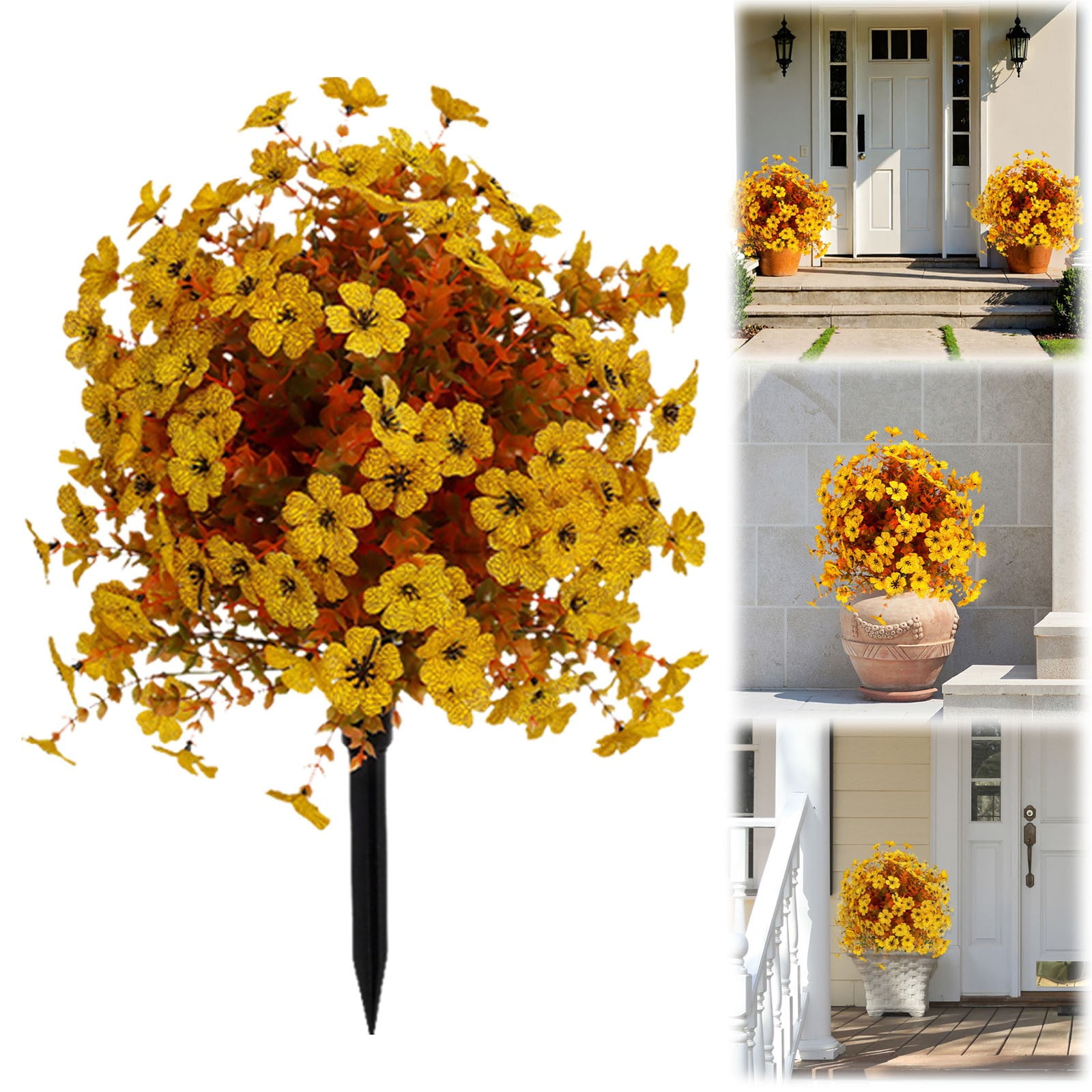 Fall Artificial Topiary Shrubs,Outdoor Faux Plants, Decorative Autumn ...