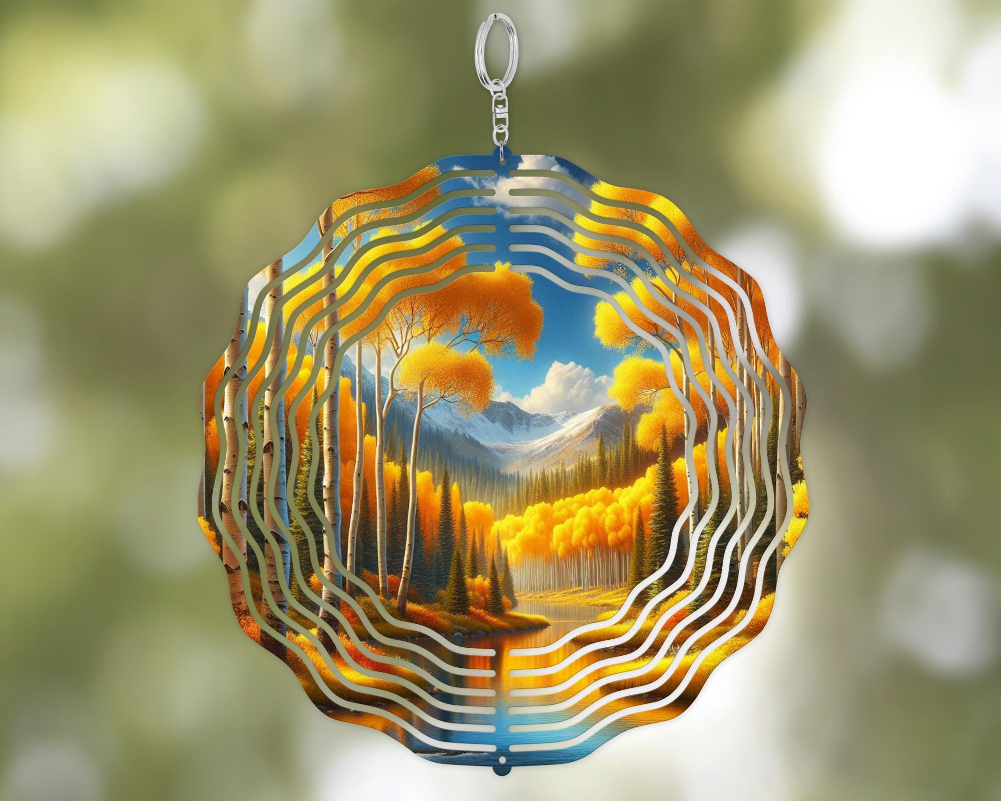 Fall Aspen Trees Wind Spinner 3D Aluminum Garden Decor Nature Art ...