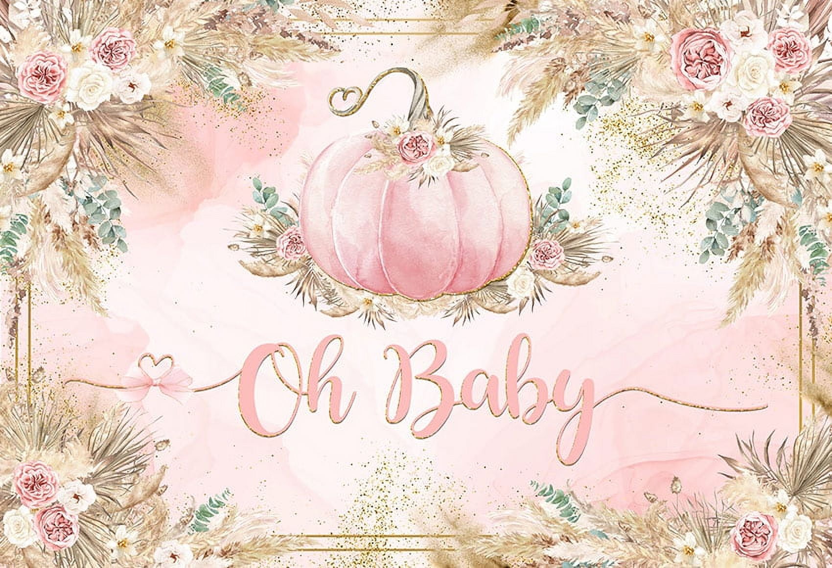 Fall Autumn Boho Floral Oh Baby Pumpkin Baby Shower Birthday Party r ...